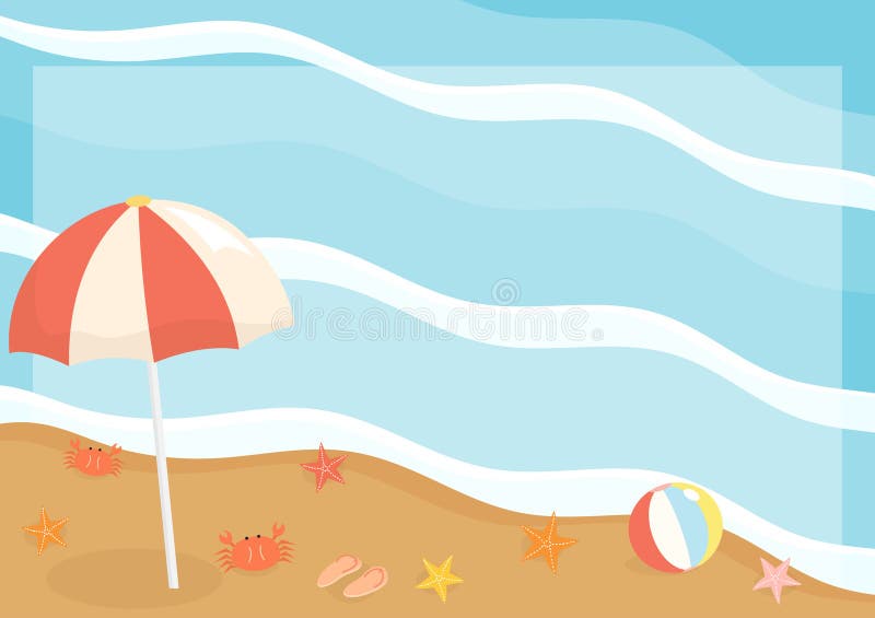 Summer sea beach frame 2 stock vector. Illustration of vector - 323106815
