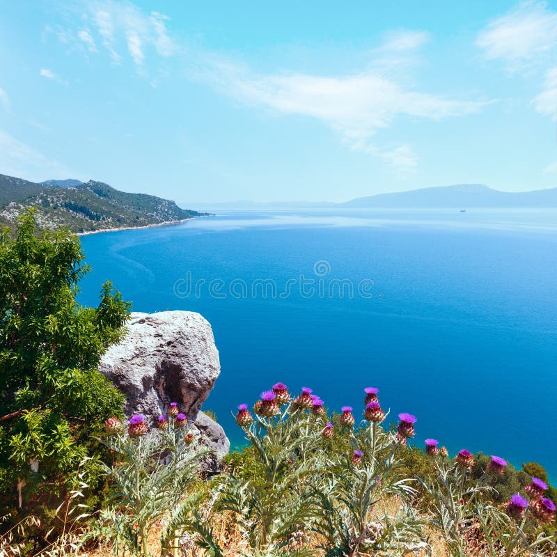 Summer Sea Coastline View (Croatia Stock Photo - Image of mountain ...