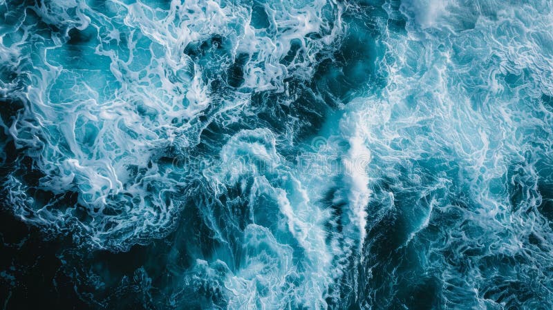 Summer Sea and Ocean Blue Falls Stock Illustration - Illustration of ...