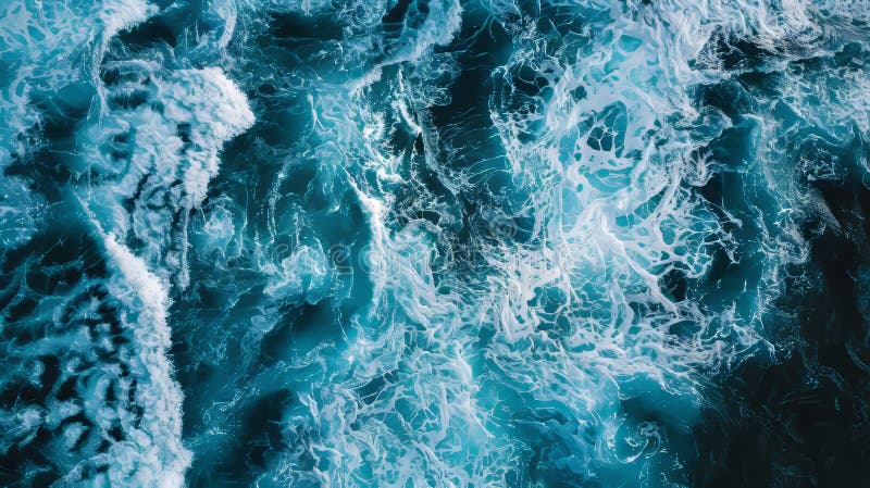 Summer Sea and Ocean Blue Falls Stock Illustration - Illustration of ...