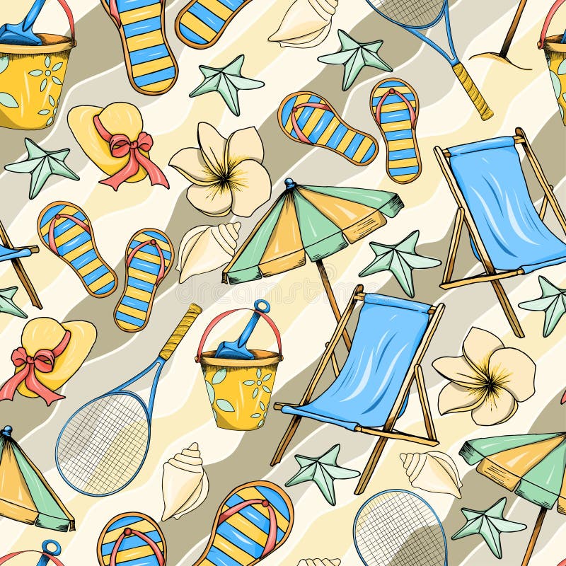 Summer seamless pattern stock vector. Illustration of abstract - 41666305