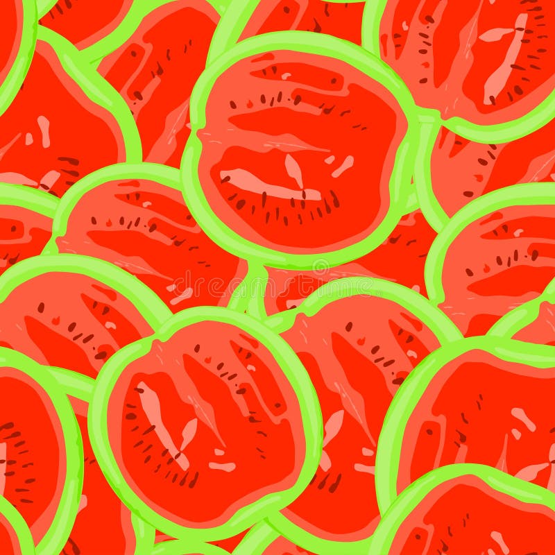 Summer Seamless Pattern Made of Red Watermelons Stock Vector ...