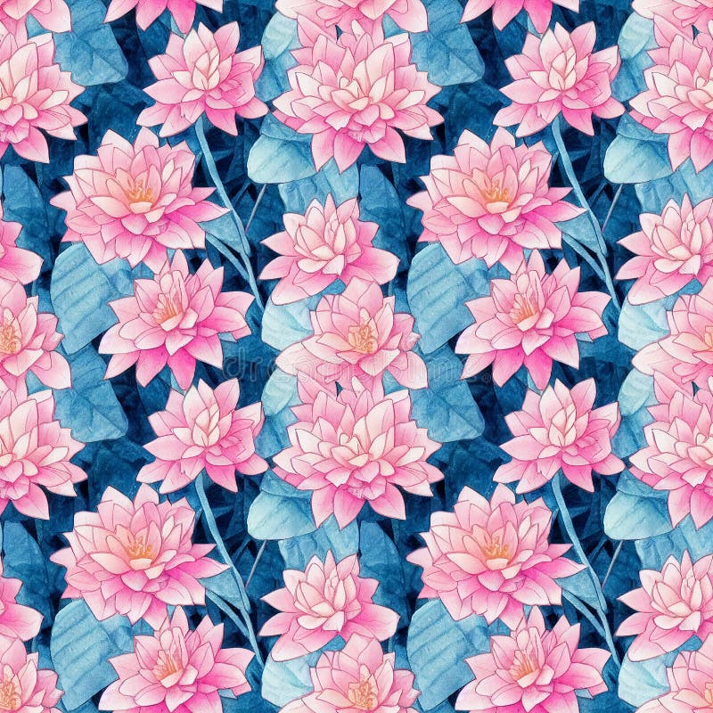Summer Seamless Pattern with Pink Flowers. Stock Illustration ...