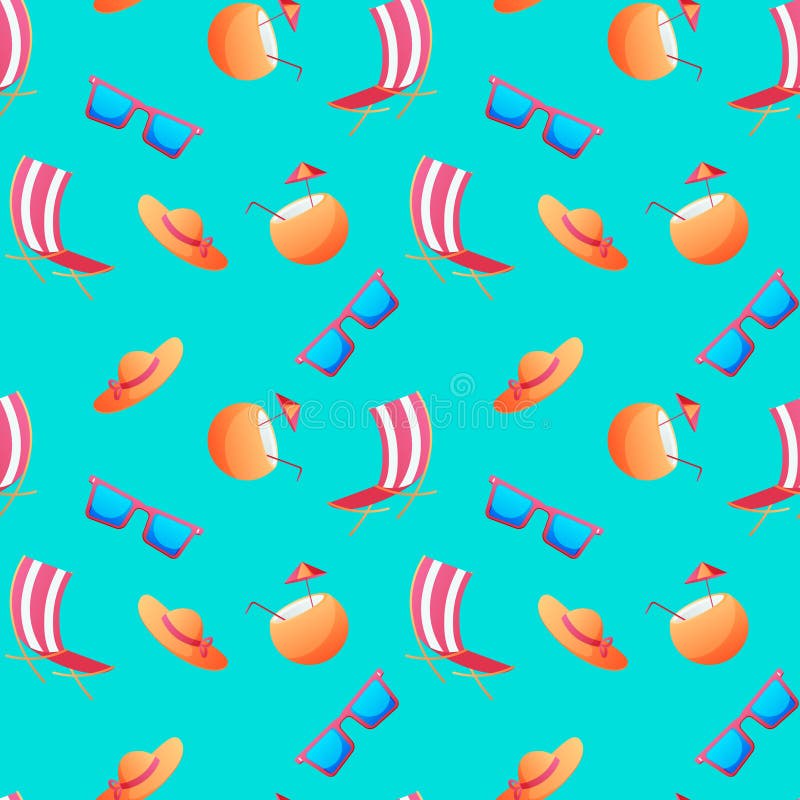 Summer Seamless Pattern. Repeat Pattern Stock Vector - Illustration of ...
