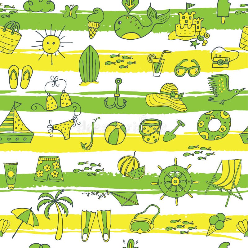 Summer seamless pattern stock vector. Illustration of design - 73312969