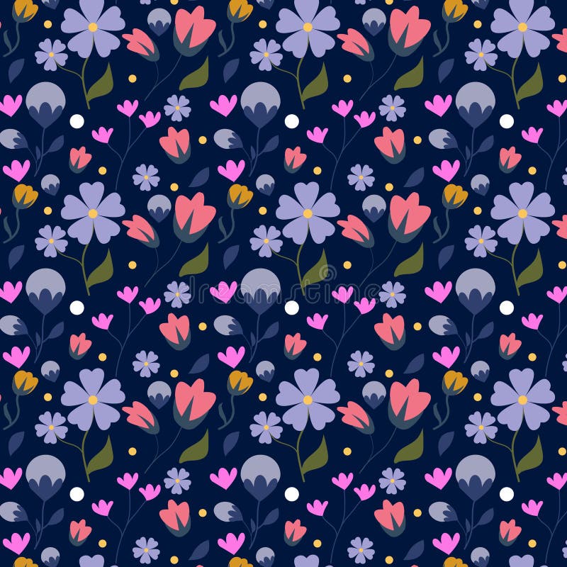 Summer Seamless Repeat Floral Pattern Pestal Colour Stock Vector ...