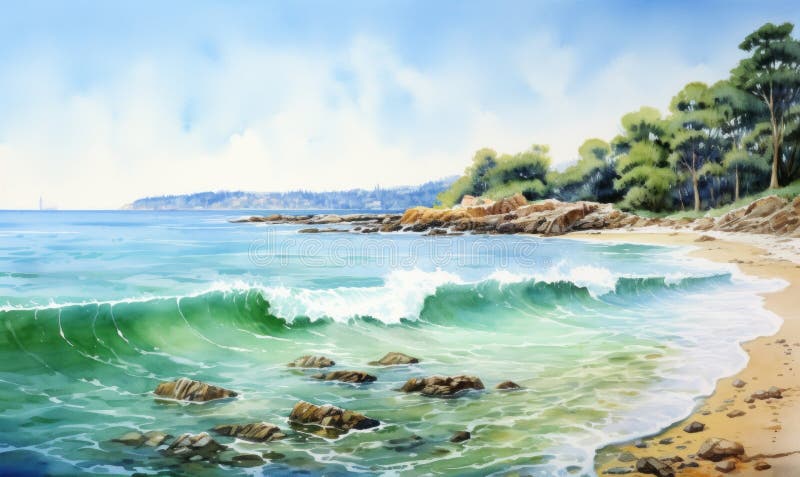 Summer Seascape. Seascape with Sea and Sky Stock Photo - Image of ...