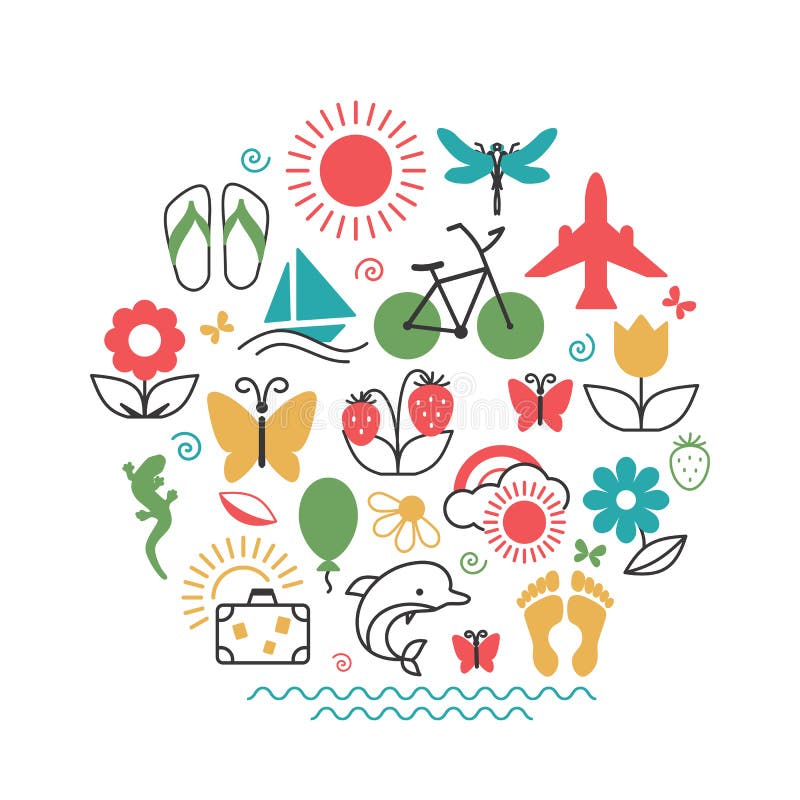 Summer stock vector. Illustration of flower, decor, decorative - 55795597