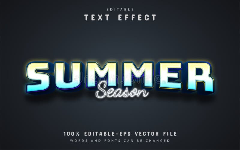 Summer Season Text, Neon Style Text Effect Stock Vector - Illustration ...