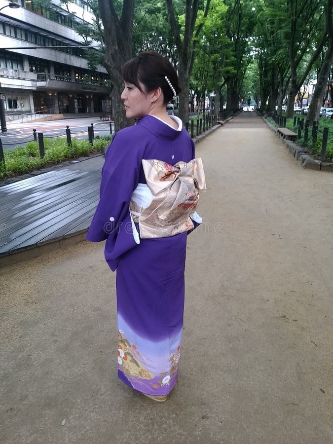 Japanese Traditional Kimono Back Editorial Stock Photo - Image of ...