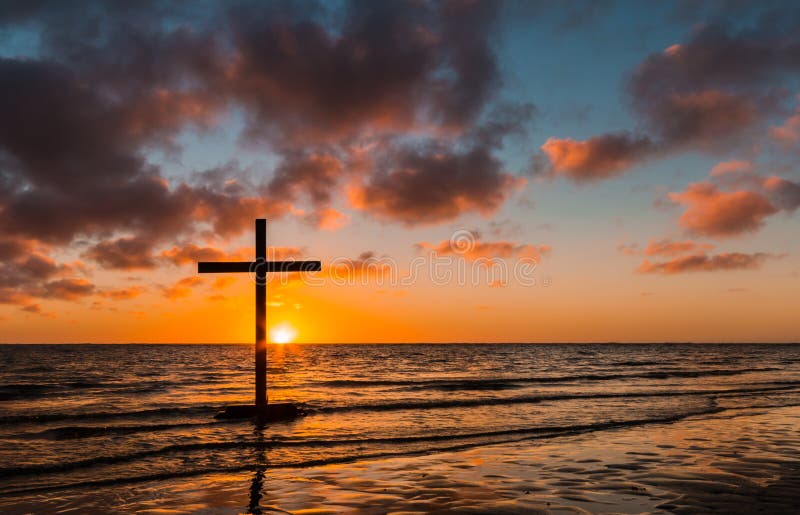 Summer Setting Sun stock image. Image of cross, symbol - 51391531