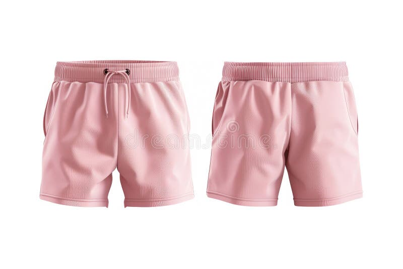 Summer Shorts Mockup with Front and Back Perspective Stock Image ...