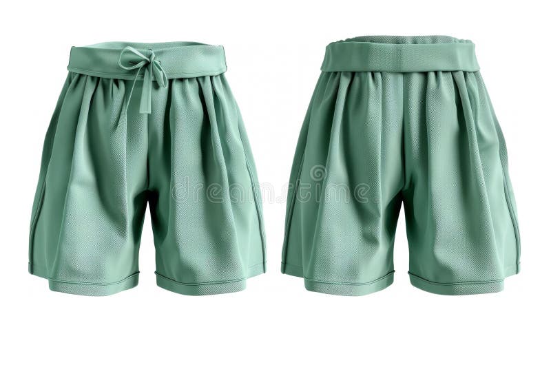 Summer Shorts Mockup with Front and Back Perspective Stock Image ...