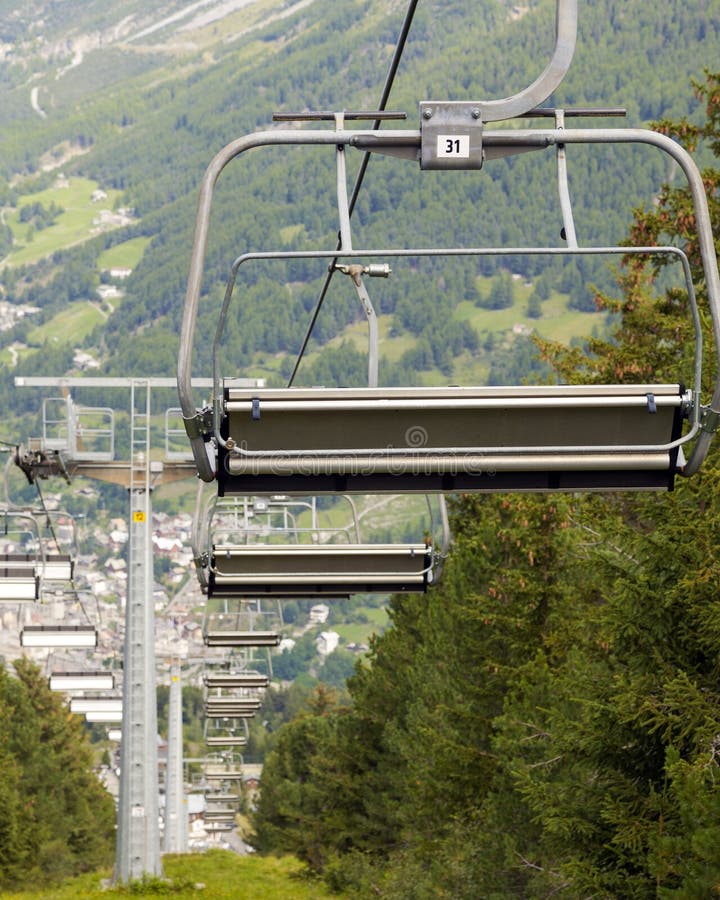 Summer Skilift. Color Image Stock Image - Image of cable, chair: 97340781