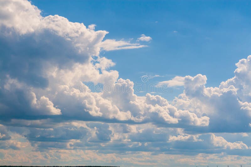 Summer Sky. Background from Many Cumulus Clouds Stock Photo - Image of ...