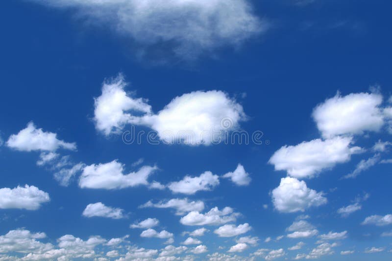 Summer Sky with Cumulus Clouds Stock Image - Image of paradise, white ...