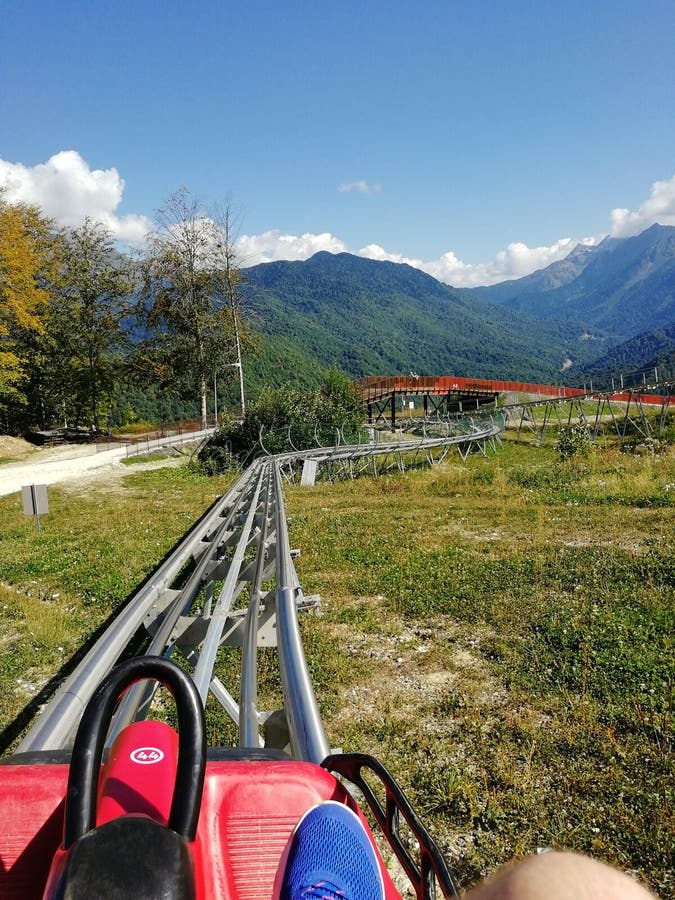 Summer Sledging in the Mountains Stock Photo - Image of mountain ...