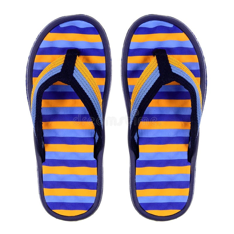 Summer Slippers Isolated on White Background Stock Photo - Image of ...