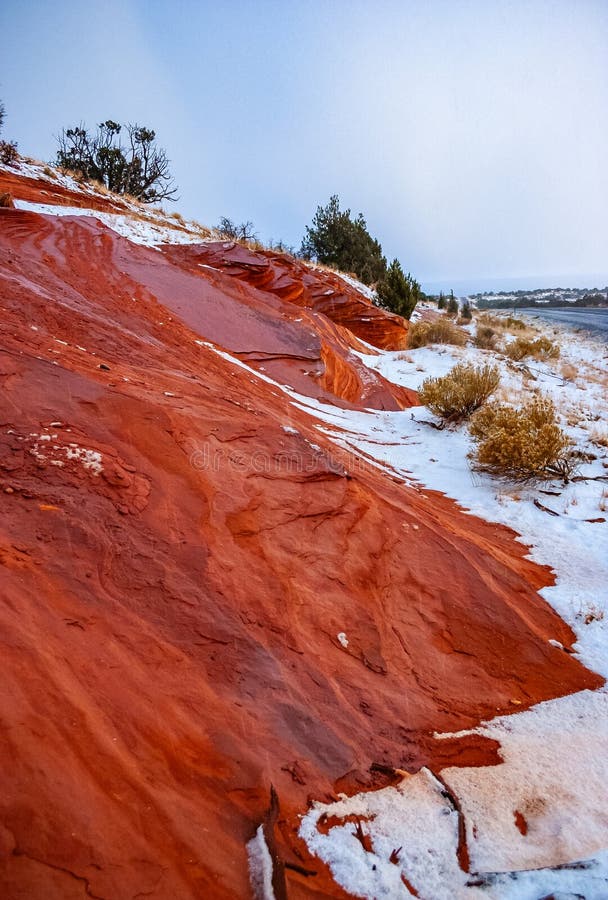 Summer Snow in the Mountains in the Dry Desert Stock Photo - Image of ...
