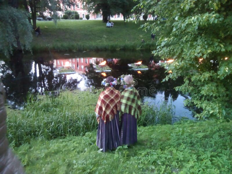 Summer solstice in Latvia stock image. Image of latvia - 96215301