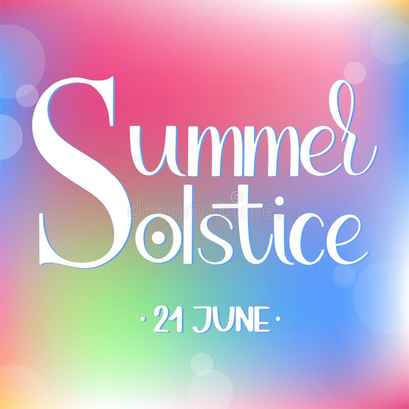 Summer solstice lettering stock vector. Illustration of yellow - 114208800