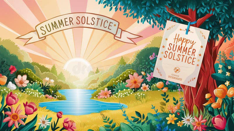 Summer Solstice. Longest Day of the Year. Holiday Concept. Generative ...