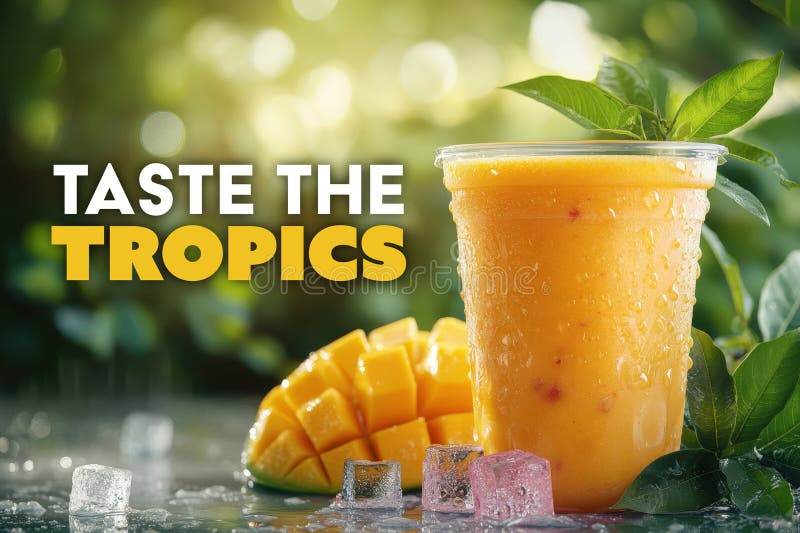 Summer Special Drink Promotion Banner with Delicious Mango Juice. Stock ...