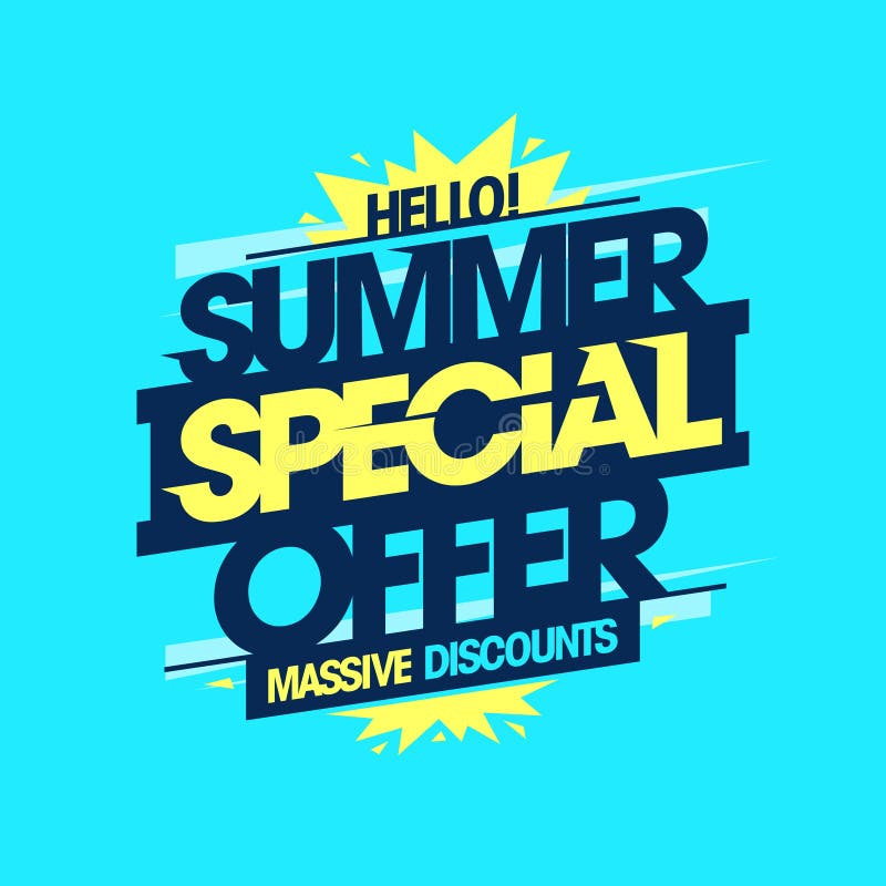 Summer Special Offer, Massive Discounts, Summer Sale Vector Web Banner ...