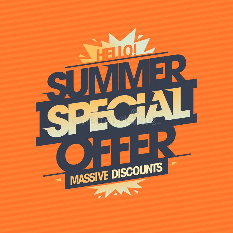 Summer Special Offer, Massive Discounts, Summer Sale Vector Web Banner ...