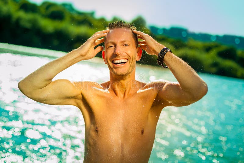 Summer splash stock photo. Image of cooling, ocean, male - 32333546
