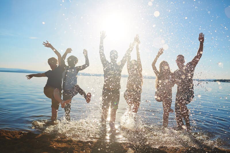 Summer splashing stock photo. Image of raising, friendship - 92349498