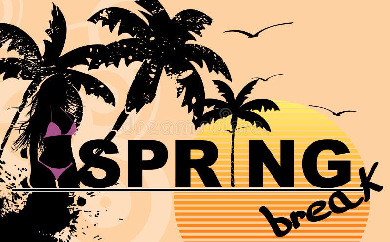 Spring Break Beach Trip Stock Illustrations – 70 Spring Break Beach ...