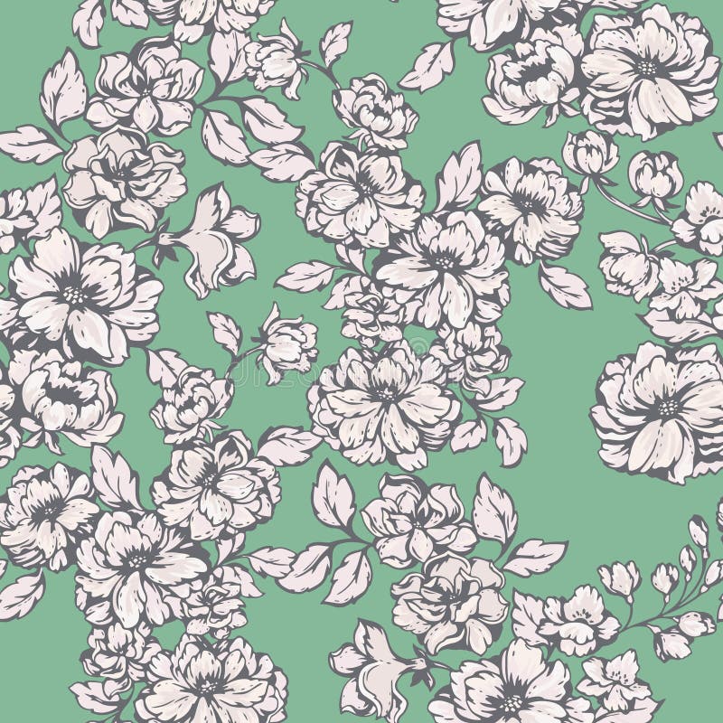 Summer or Spring Chic Meadow Pattern. Artistic Abstract Floral Seamless ...