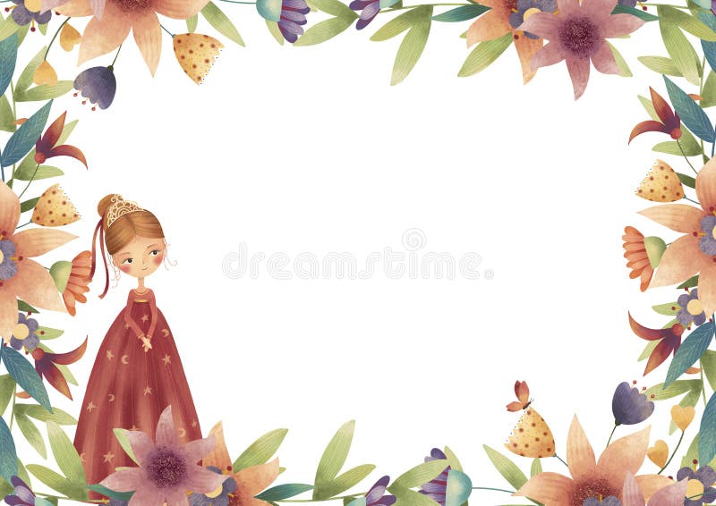 Summer, Spring, Easter, Birthday or Wedding Rectangle Frame with ...