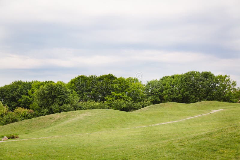Summer or Spring Landscape, Hills and Trees Stock Photo - Image of ...