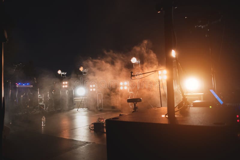 Summer Stage for Performances in the Spotlight Editorial Stock Image ...