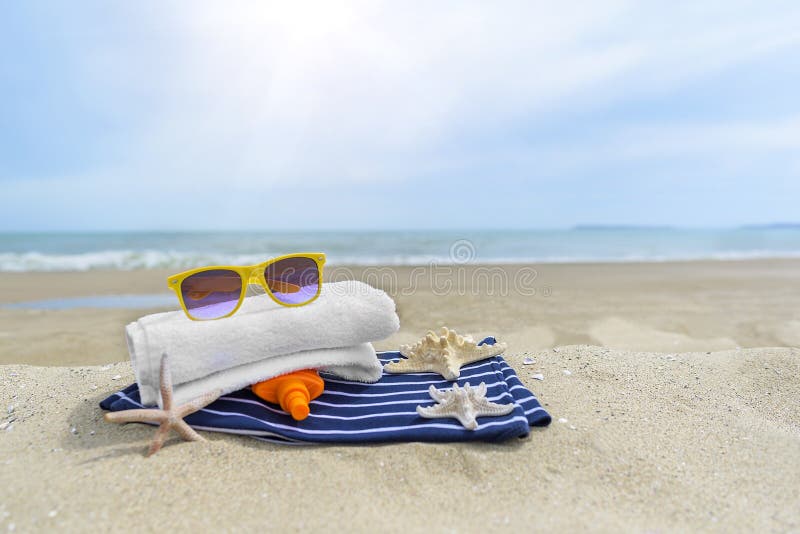 Summer Still Life on the Beach. Stock Image - Image of sunny, footwear ...
