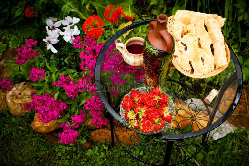 Summer still life stock image. Image of outdoor, glass - 56074047