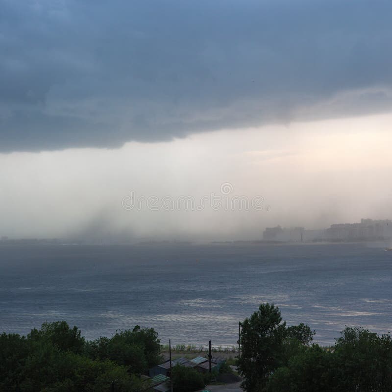 Summer storm over the bay stock photo. Image of peterburg - 88391628