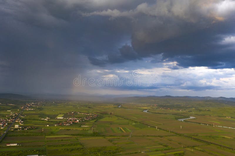 Summer Storm Over the Fields Stock Image - Image of wind, cloud: 187343683