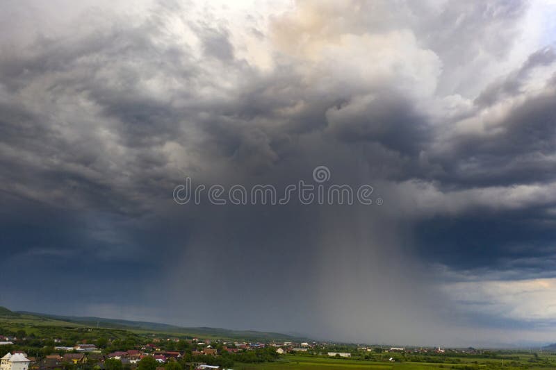 Summer Storm Over the Fields Stock Photo - Image of lightning, dramatic ...