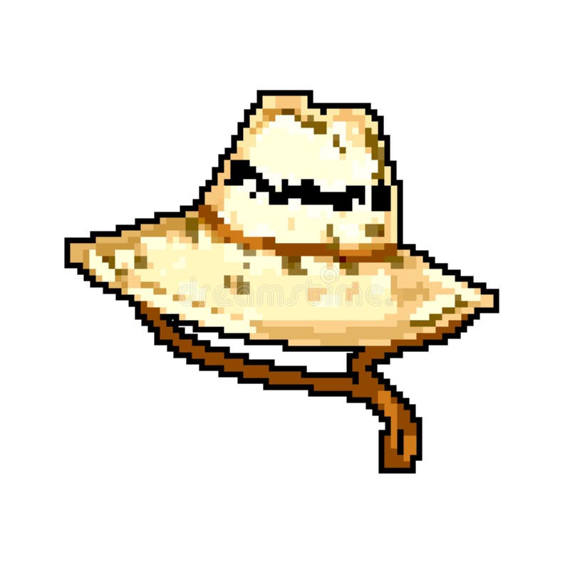 Summer Straw Hat Game Pixel Art Vector Illustration Stock Vector ...