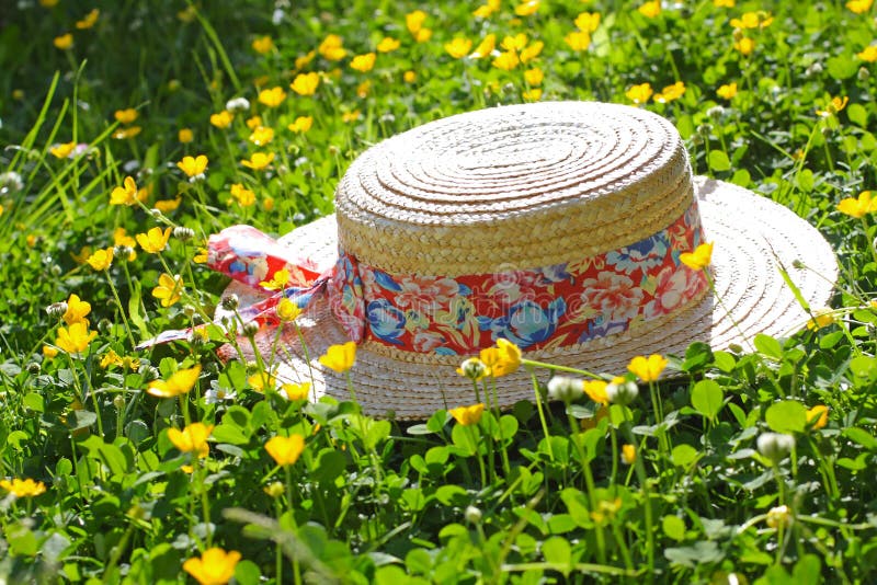 Summer Straw Hat Isolated on White Stock Photo - Image of season ...