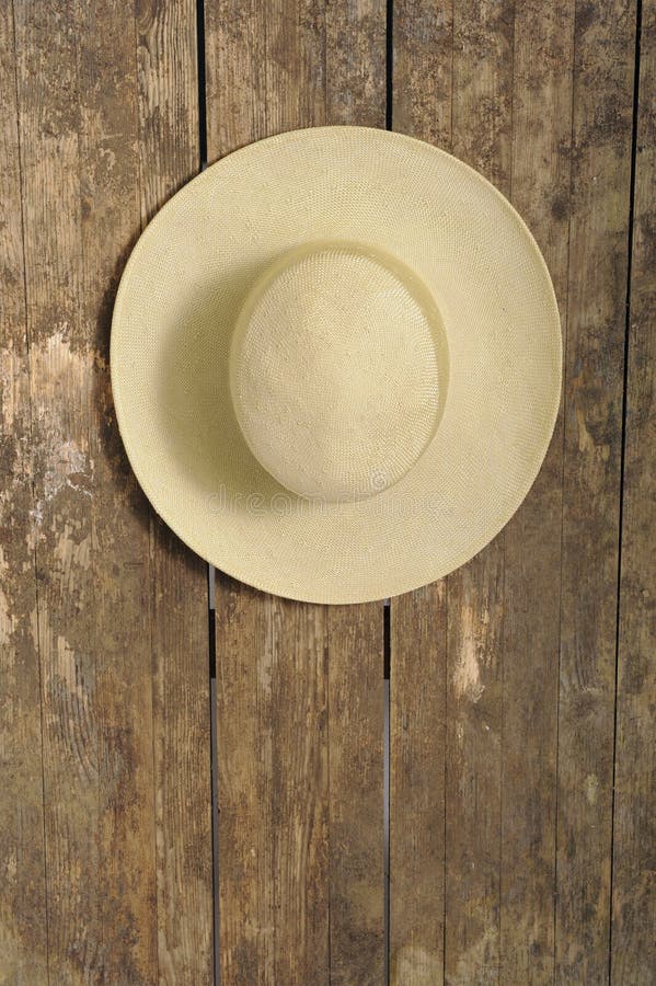 Summer Straw Hat on an Old Wooden Wall Stock Photo - Image of ...