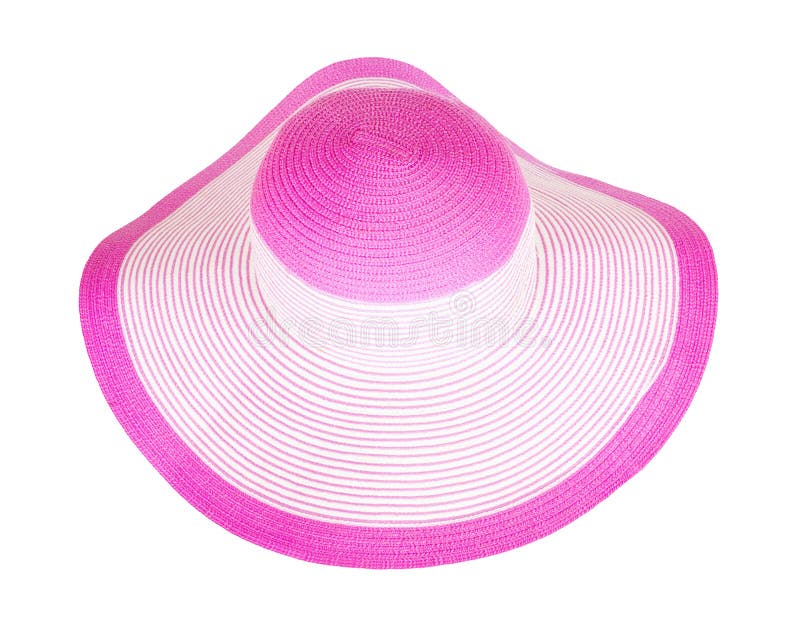 Summer Straw Pink Hat Isolated Stock Photo - Image of protection ...
