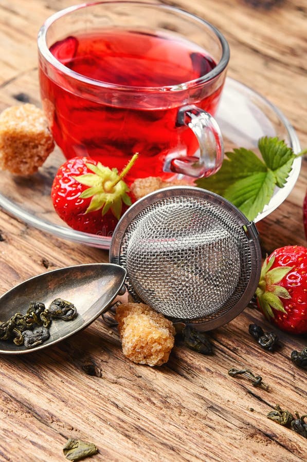 Summer strawberry tea stock photo. Image of thirsty, food - 93863922