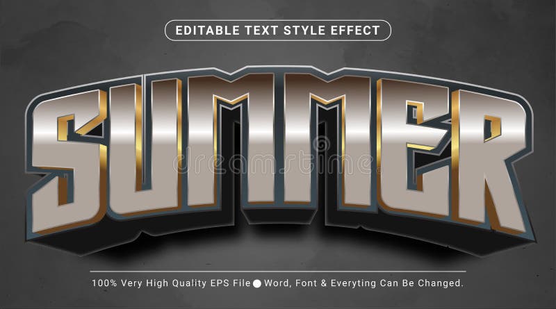 Summer Strong Platinum Style Text Effect, Editable Text Effect Stock ...