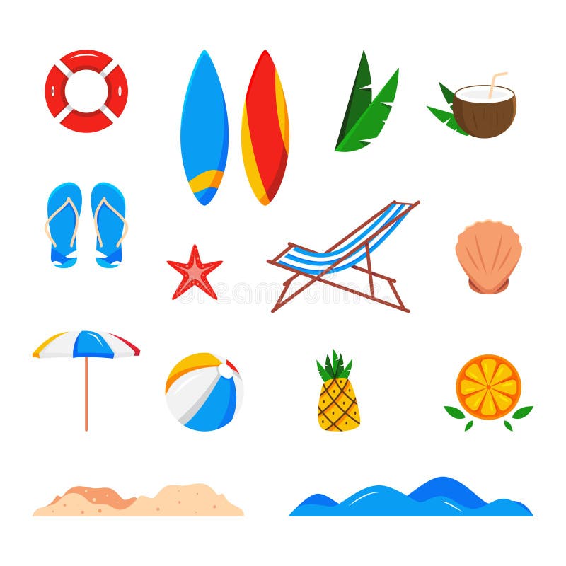 Summer Stuff Vector Design Illustration Stock Vector - Illustration of ...
