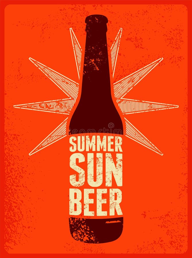 Summer Beer Party Typography Vintage Grunge Poster. Retro Vector ...