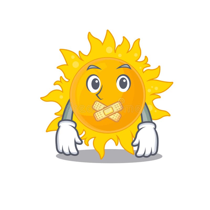 Summer Sun Cartoon Character Style with Mysterious Silent Gesture Stock ...